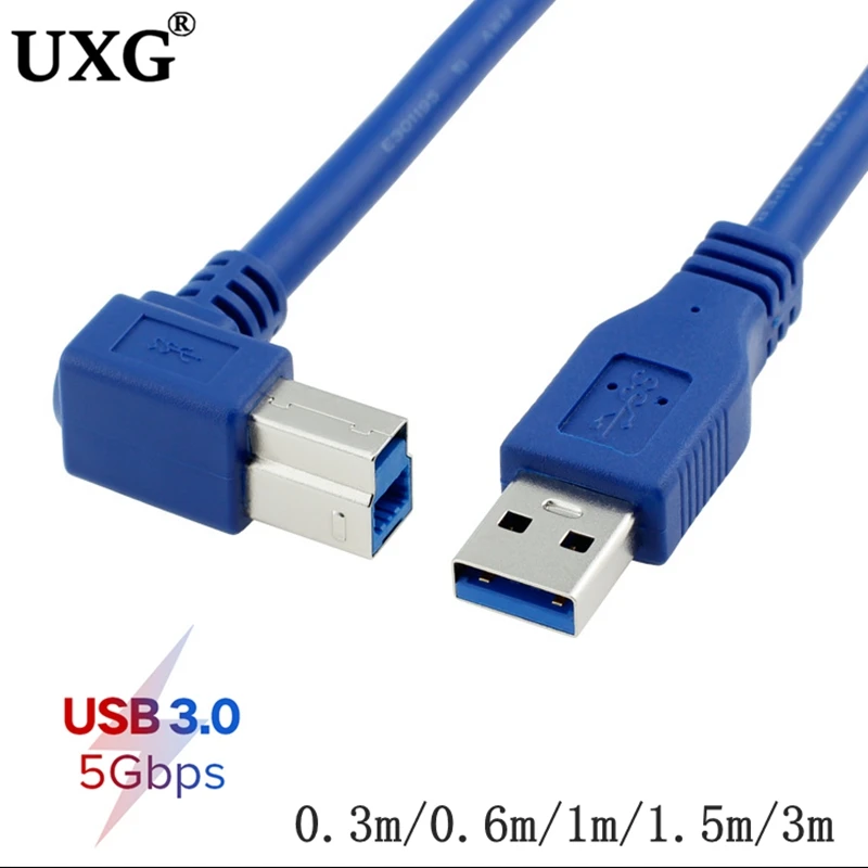 USB 3.0 A Male to Right 90 degree Angle USB3.0 Type B Male Cable AM/BM ...