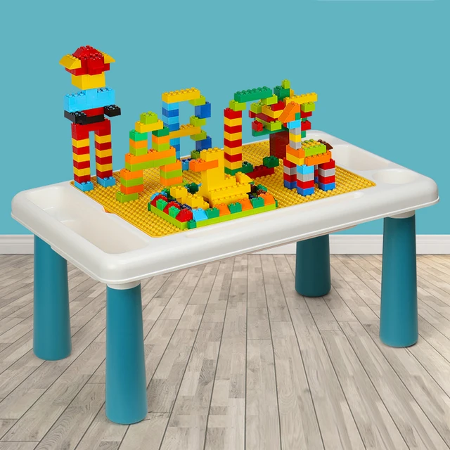 Kids Activity Table With 300PCS Small Building Blocks