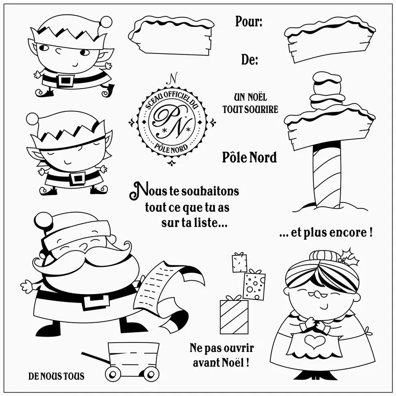 French-Santa-Claus-Transparent-Stamp-Metal-Cutting-Dies-Mold-Scrapbook ...