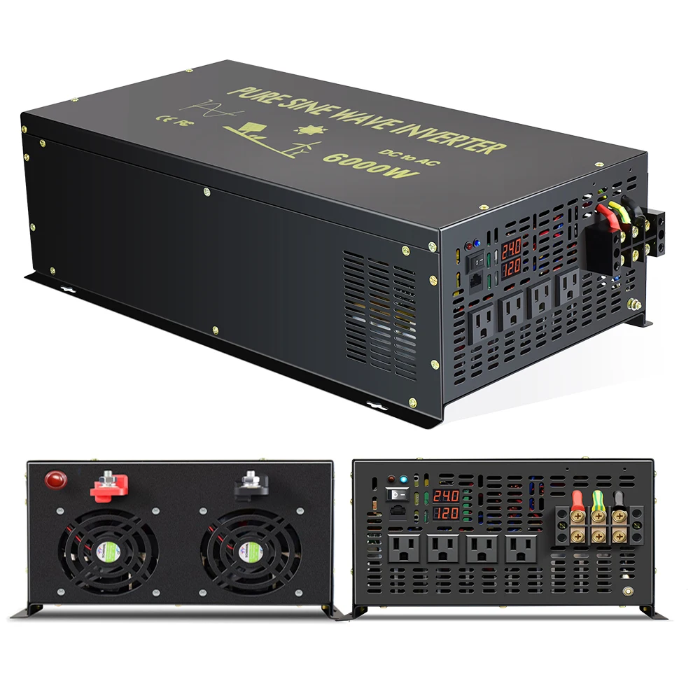 6000W-Pure-Sine-Wave-Power-Inverter-24V-120V-Solar-Panel-Converter-12V ...