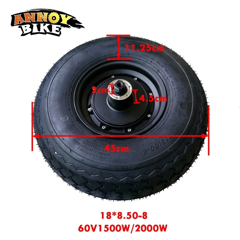 60V 1500W 2000W 18 Inch Widen Hub Motor Electric Scooter Motor Kit Fat ...