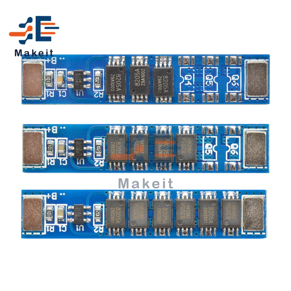 Placa de protección de carga de batería de litio, módulo BMS PCB para 3,7, 18650 V, 1S, 5A, 10A ...