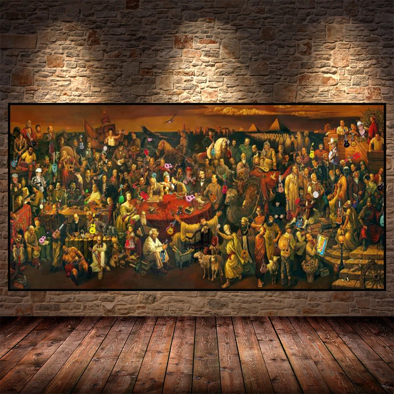 Famous Discussing Divine Comedy With Dante Poster Canvas Painting Wall ...