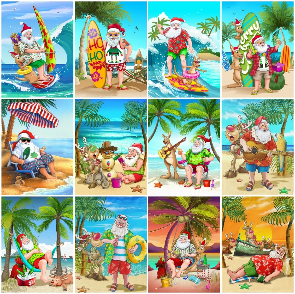 Painted Coconut Santa