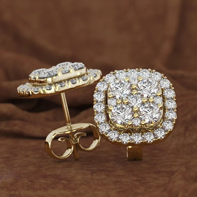 Diamond Earrings For Men In Box