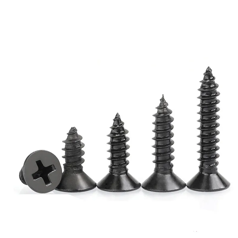 VIS,pan head-M3.5-10mm--Vis à bois autotaraudeuse en acier noir M1 M1.2 M1.4 M1.7 M2 M2.6 M3 M3 ...