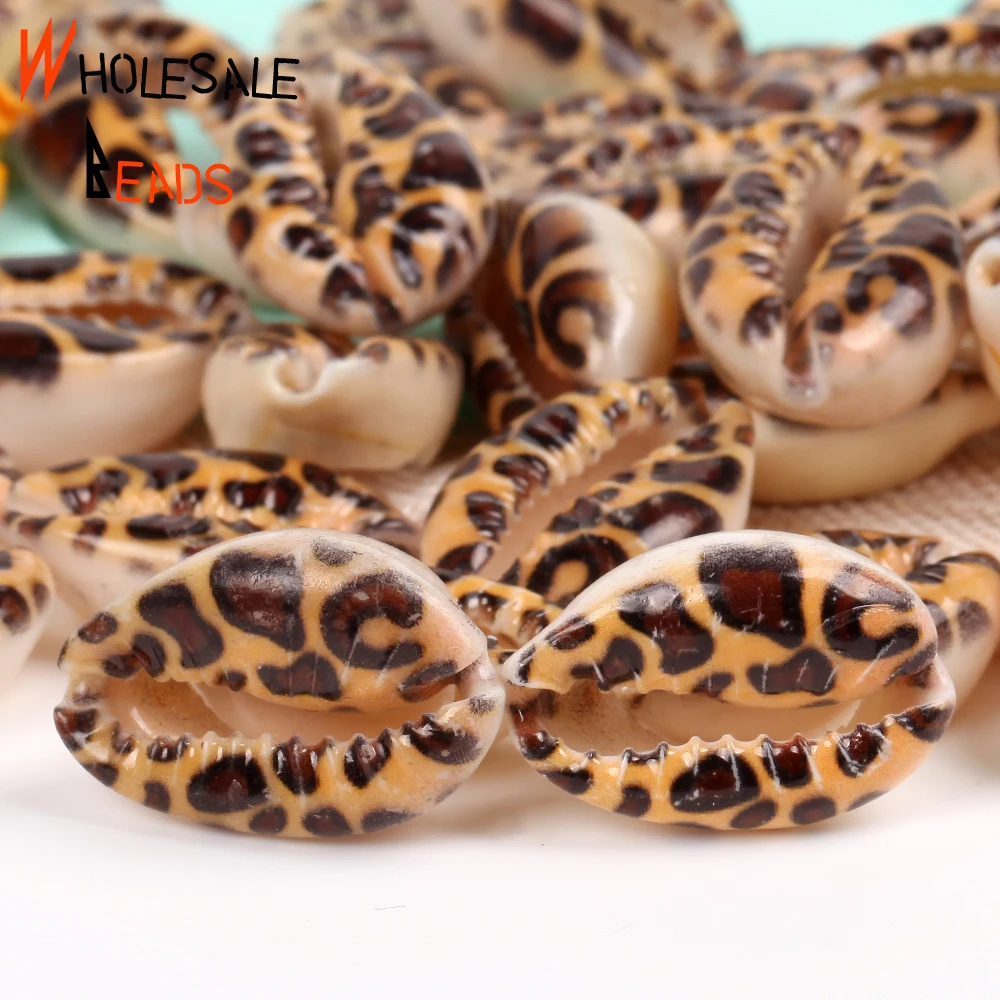 10Pcs-10-20mm-Natural-Brown-Leopard-Seashell-Cowrie-Conch-Loose-Spacer ...