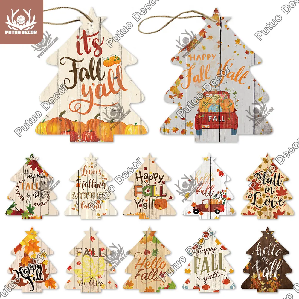 Fall Wood Signs Porch | Fall Vertical Porch Signs | Outdoor Fall Decor ...