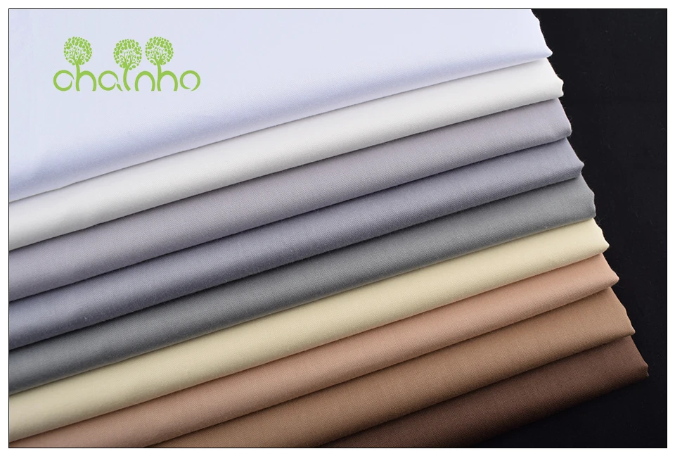 Однотонная хлопковая ткань Chainho, черная, белая и серая, с принтом из ...