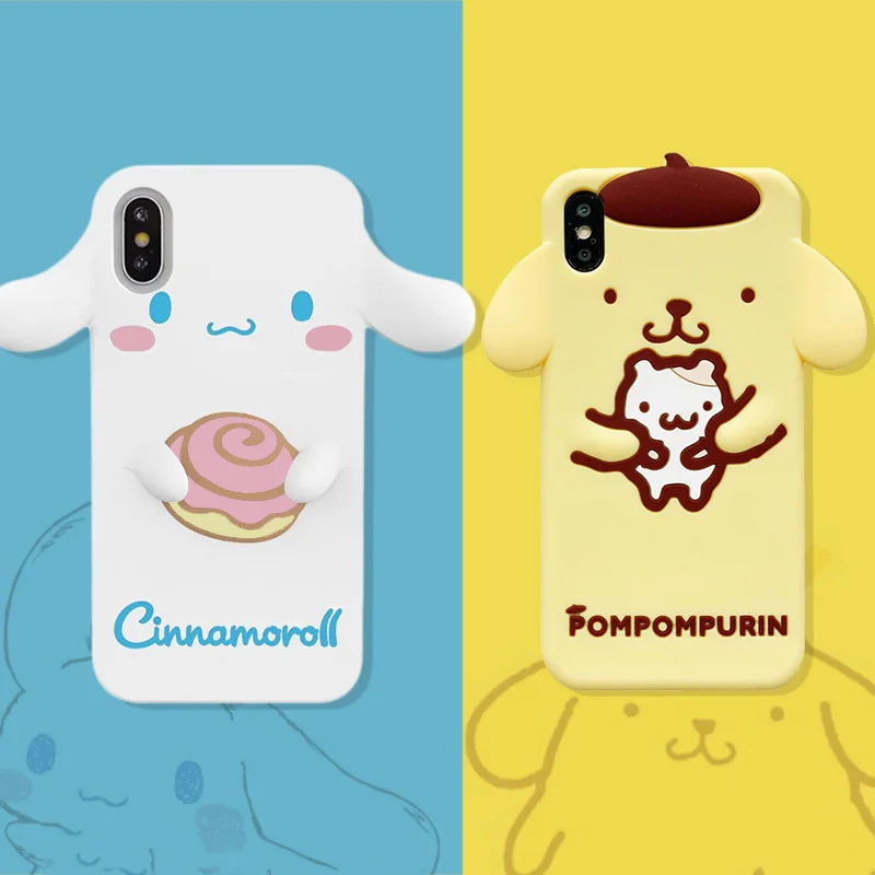 Pompompurin Cinnamoroll My Melody Dog 3D Cartoon Phone Case ...