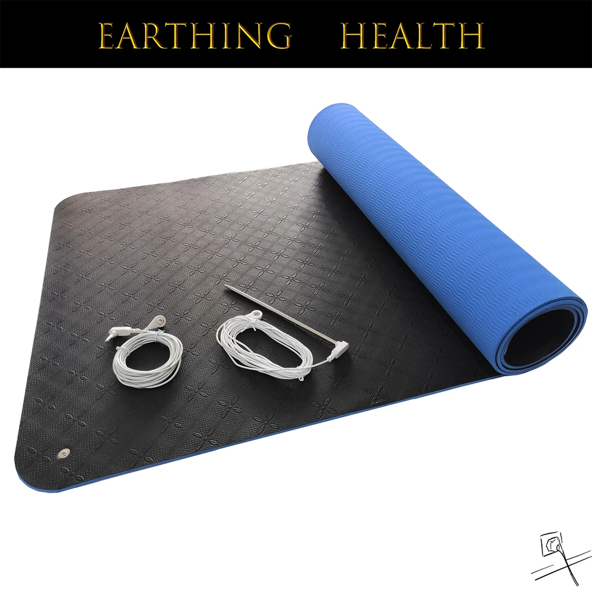 Earth-Grounding-Yoga-Mat-with-Cord-and-Rod-Eco-Friendly-TPE-Anti-Skid ...