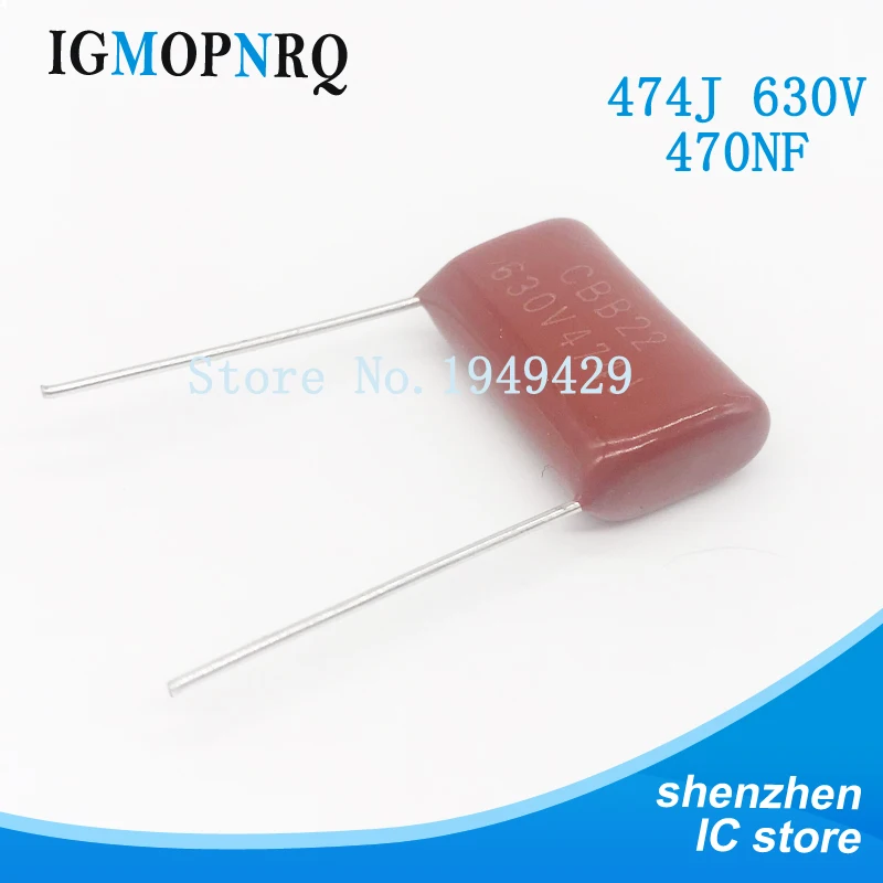10PCS/Lot 470nF 474 630V CBB Polypropylene Film Capacitor Pitch 20mm ...