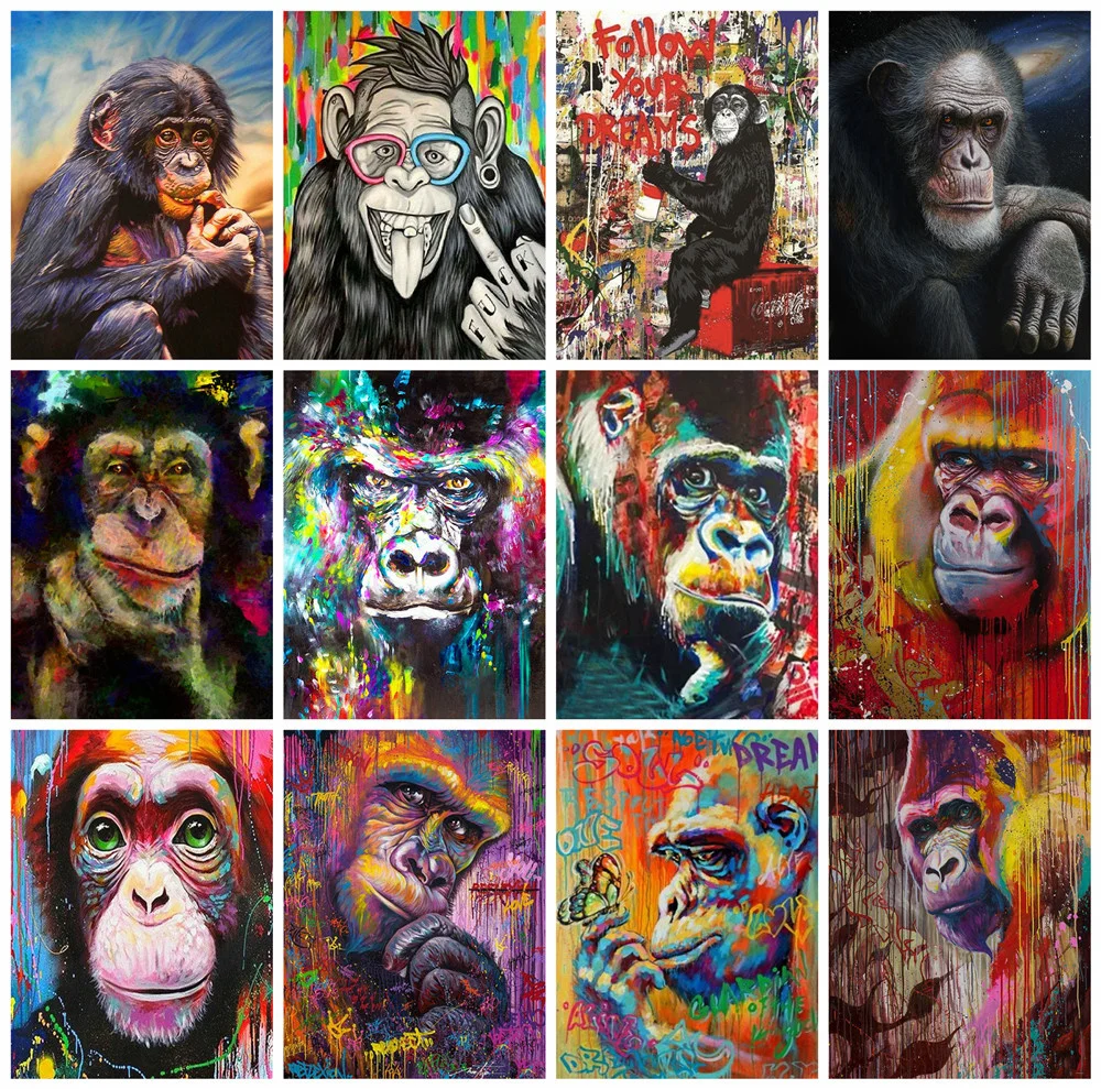 Diamond Painting Full Square Monkey | Diamond Painting Full Drill ...