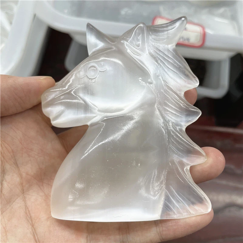 Natural-Selenite-Crystal-Carvings-Unicorn-Figure-Gypsum-Ornament-Statue ...