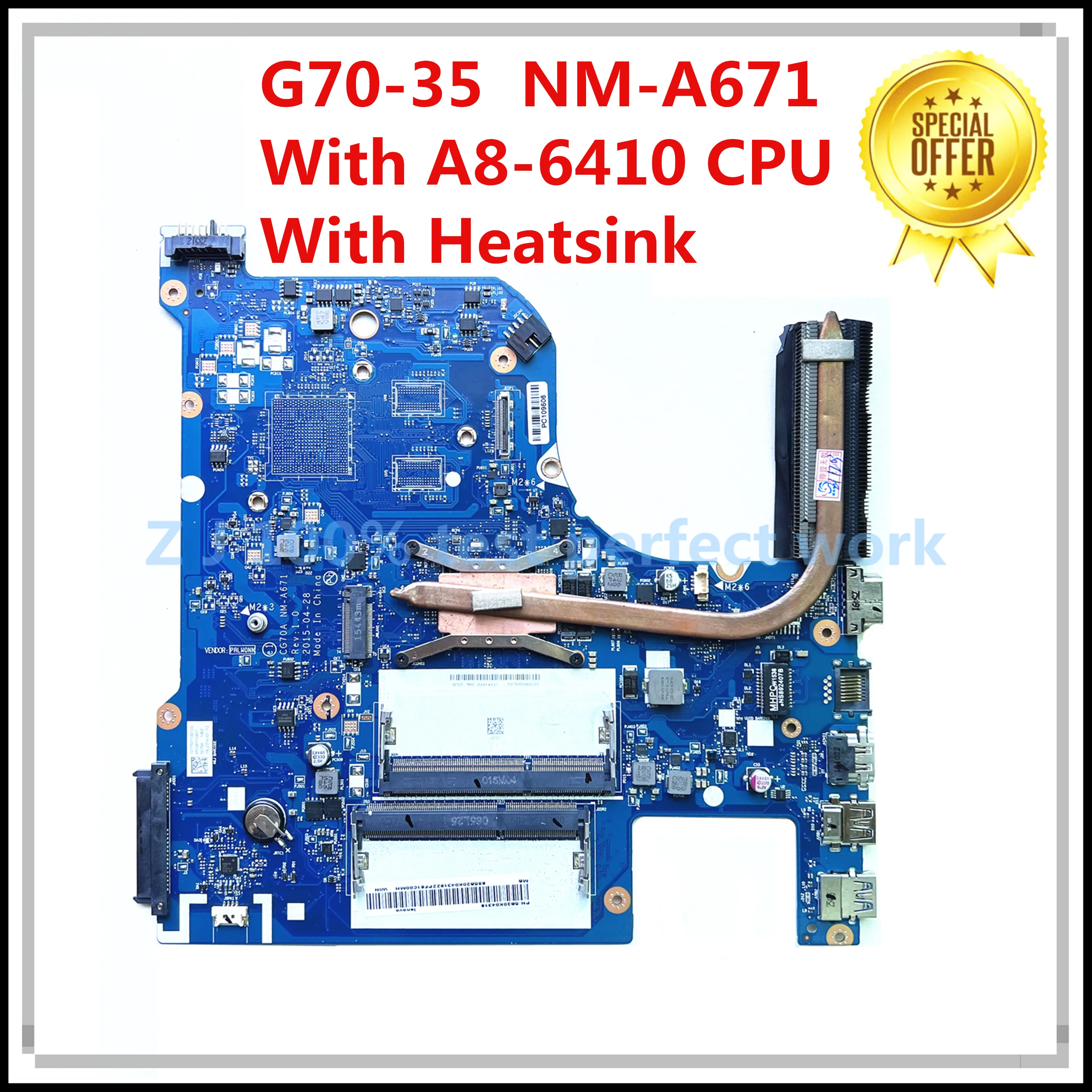 Lenovo G70 35 Laptop anakart FRU 5B20K04319 AMD A8 6410 2.0Ghz CPU NM ...