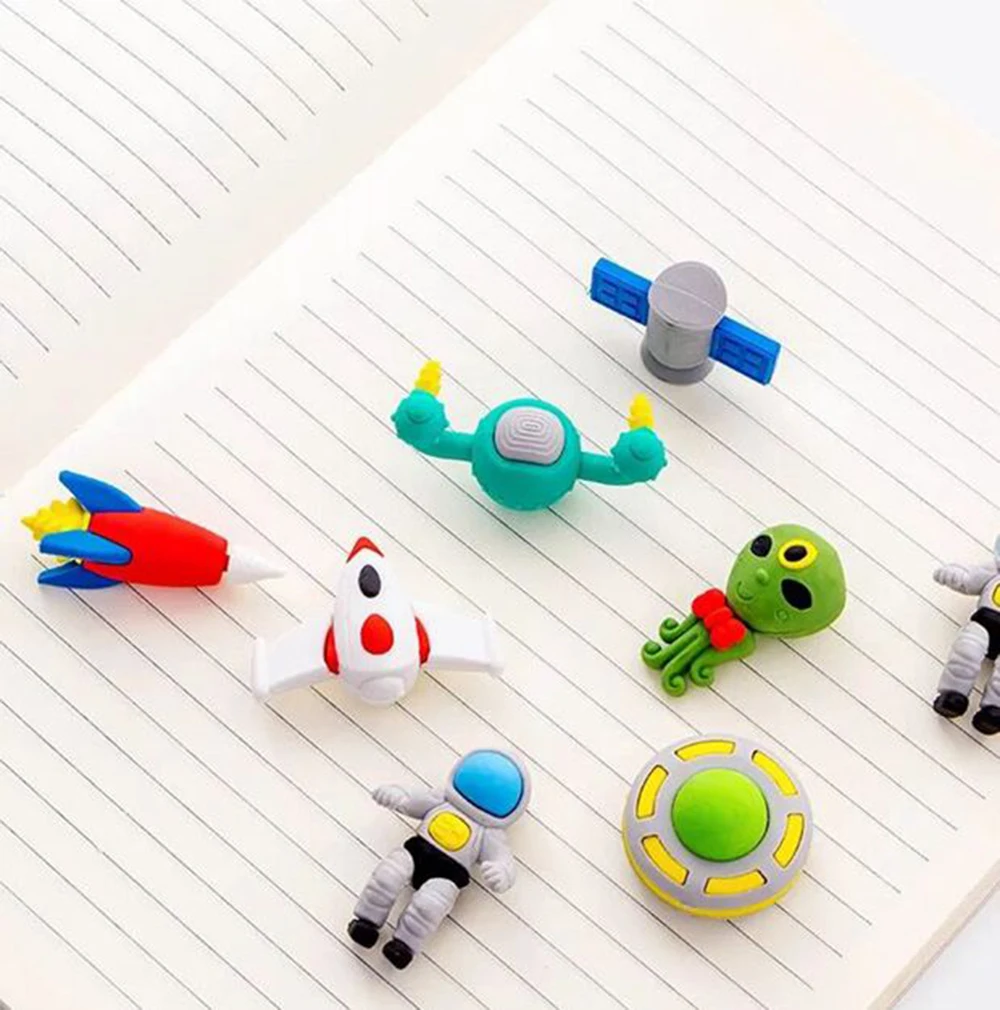 Kawaii Boy Flying Saucer/Alien/Spaceship Shape Stationery Rubber Eraser ...