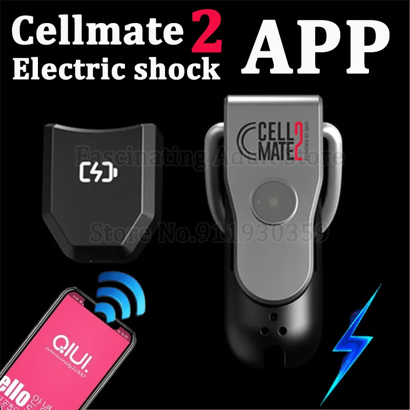 Sex Shop Qiui Cellmate 2 Electric Shock Penis Cage App Remote Control ...