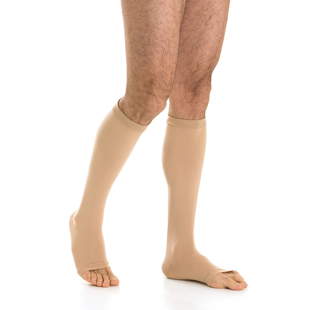 Men Medical Knee High Open Toe Compression Stockings Support 20-30 mmHg ...