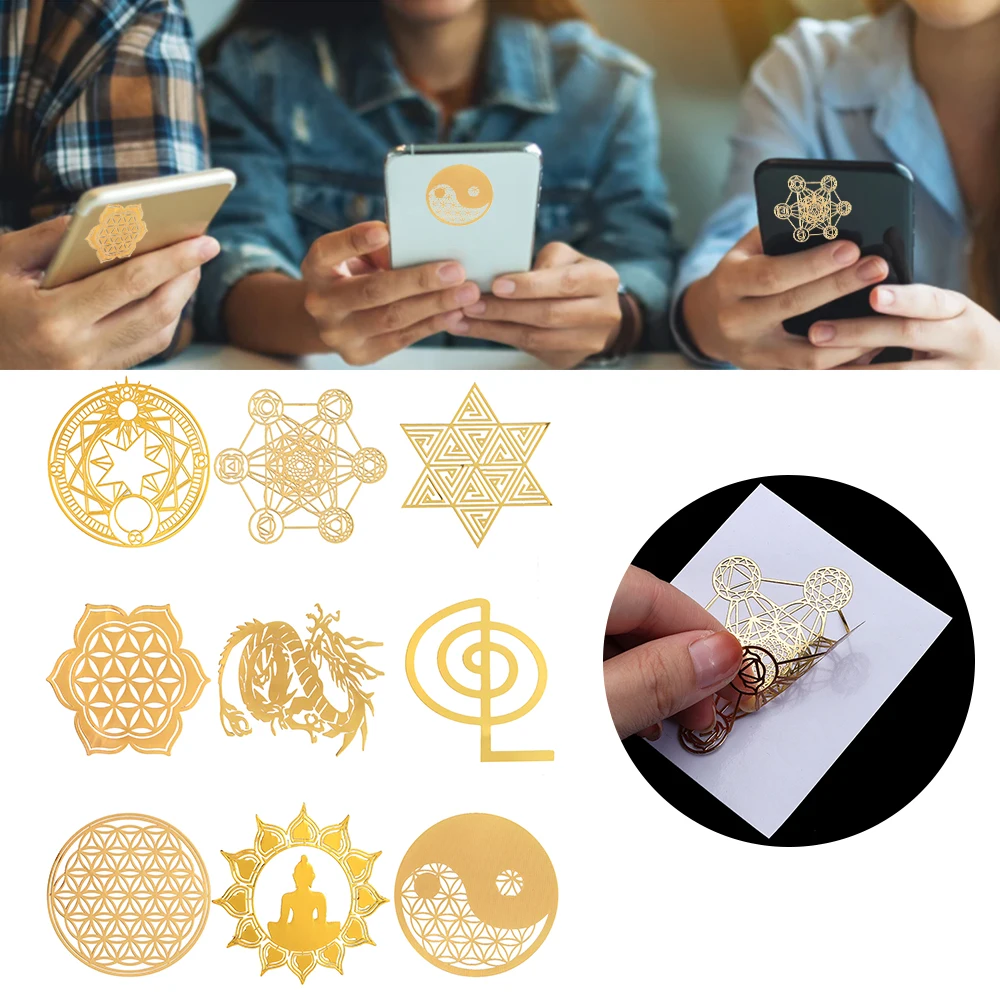 DIY Sacred Geometric Metal Copper Sticker Tower Flower Orgonite Pyramid ...