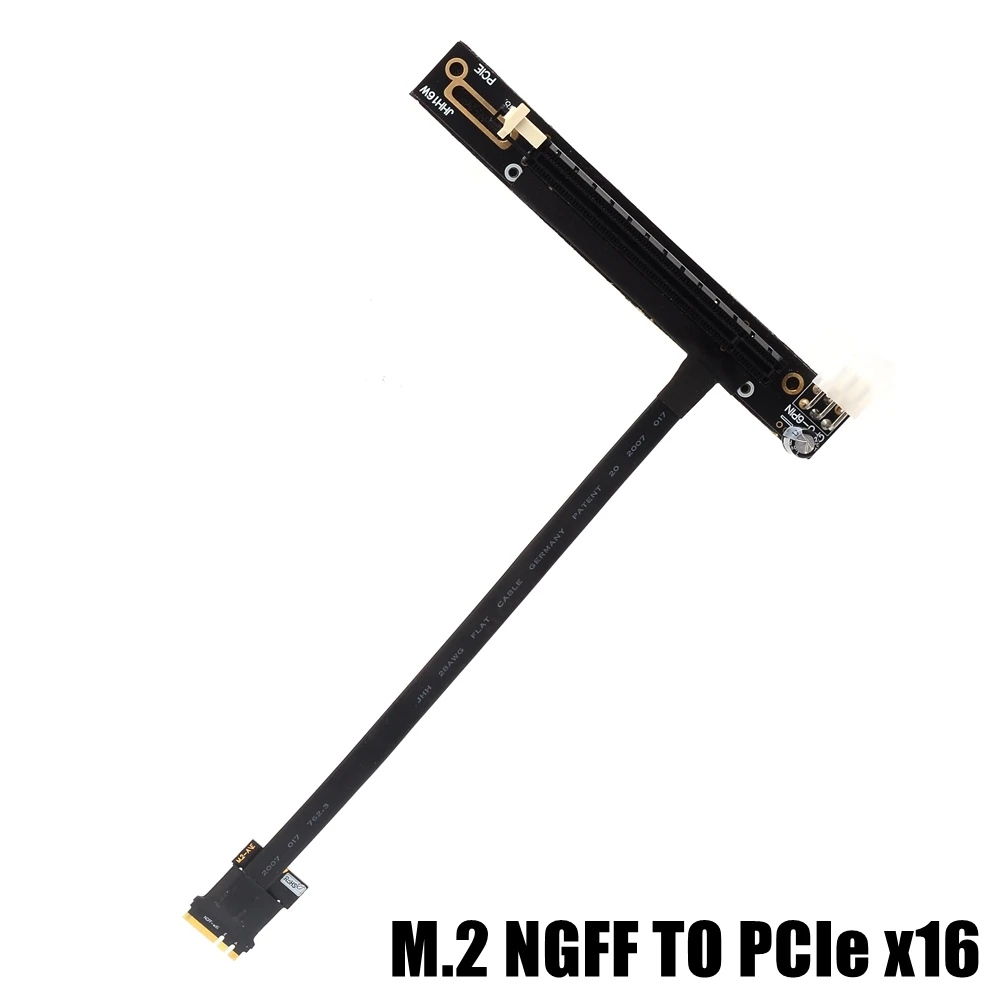 M.2 WiFi A/E Key NGFF To PCe 3.0 X16 Ribbon Extender Cable with 6pin ...