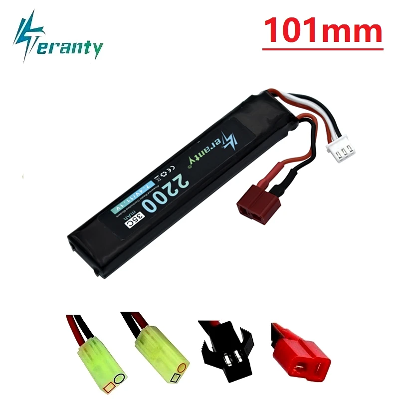 2s Water Gun Battery 101mm With T Plug 7.4v 2200mah Lipo Battery For M4 ...