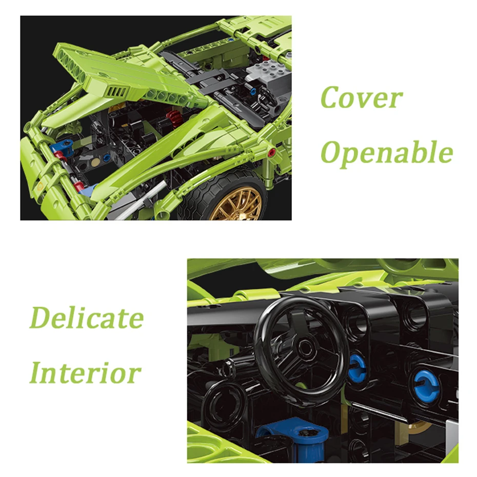 Xingbao 21005 Green Power Racing Car Remote Control Building Blocks ...