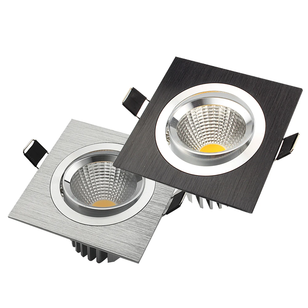 Square Bright Recessed LED Dimmable Square Downlight COB 7W 9W 12W LED ...