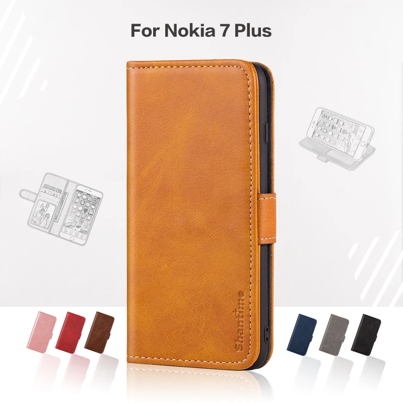 Flip Cover For Nokia 7 Plus Business Case Leather Luxury With Magnet