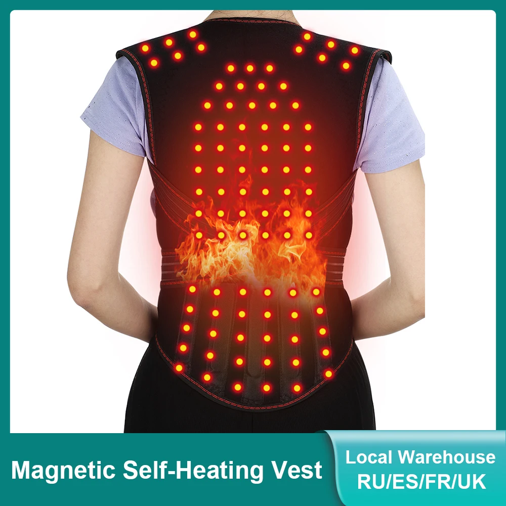 Magnetic Back Support Magnets Heating Therapy Vest Waist Brace Posture ...