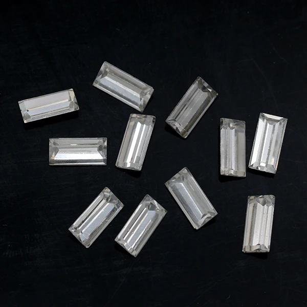 All size colors rectangle point foiled back glass stone faceted crystal ...