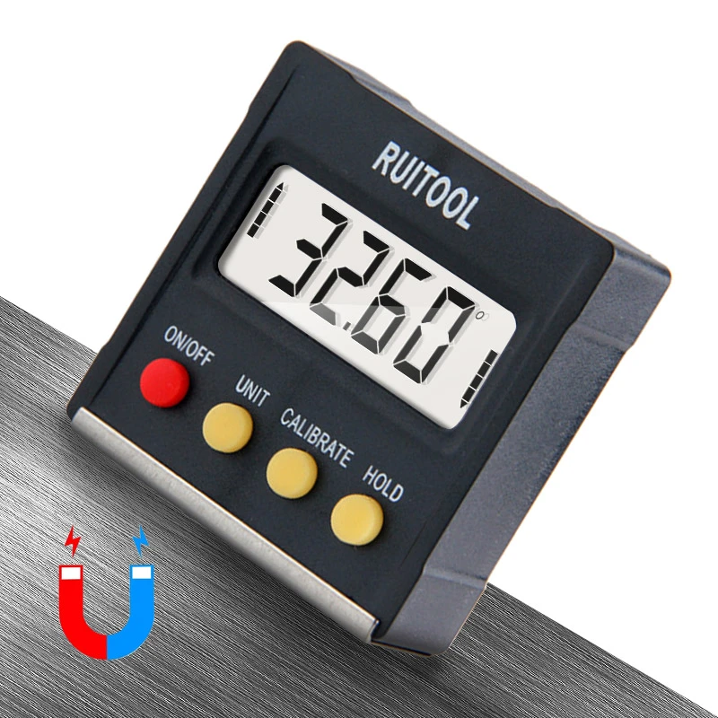 RUITOOL 360 Degree Mini Digital Protractor Inclinometer Electronic ...