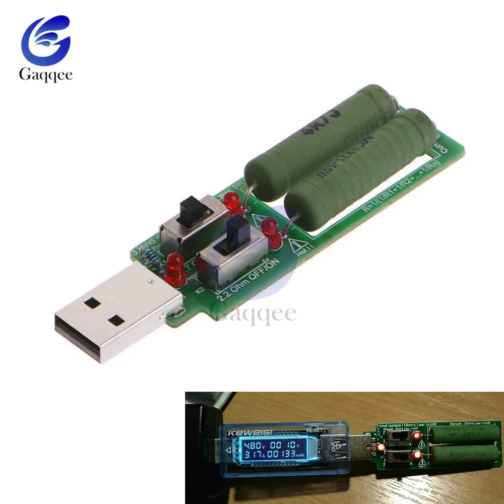 USB мини резистор DC электронная нагрузка с переключателем Регулируемый ...