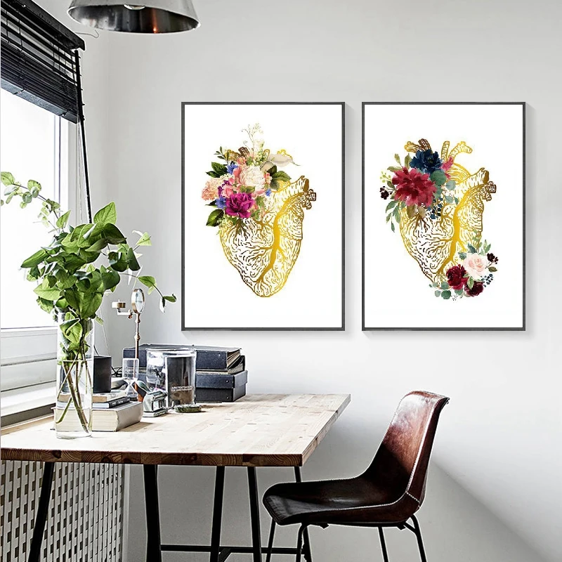 Wall Décor Doctor Gift Idea Vintage Human Heart Illustration Wood ...