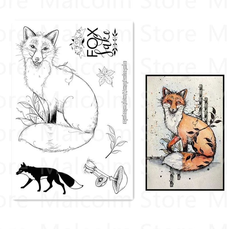 Fox-Stamps-For-DIY-Scrapbooking-Paper-Card-Making-Decorative-Handcraft ...