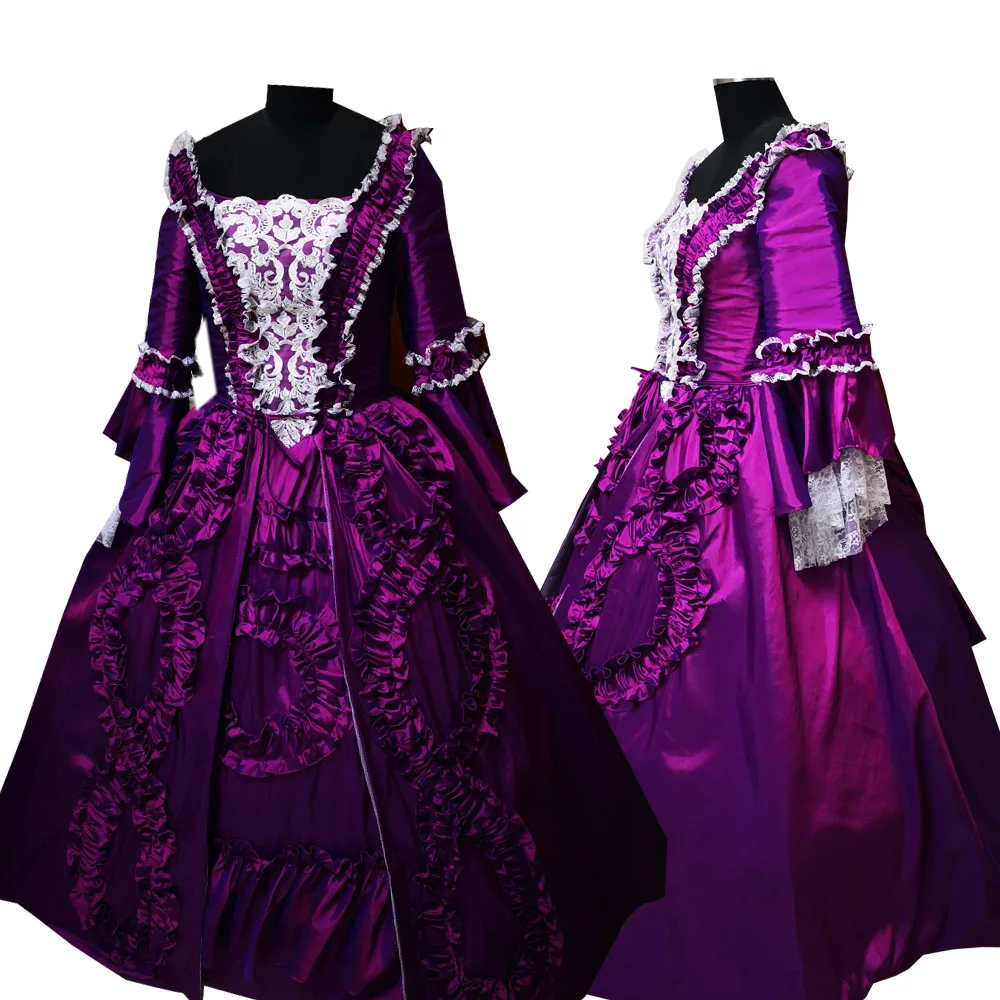 2020 New purple Vintage costumes 18th Duchess Retro medieval ...