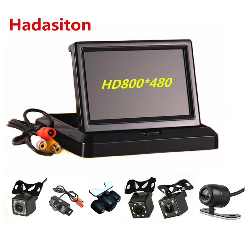 Foldable-5-TFT-LCD-HD800-480-Screen-Car-Monitor-Reverse-Parking-monitor ...