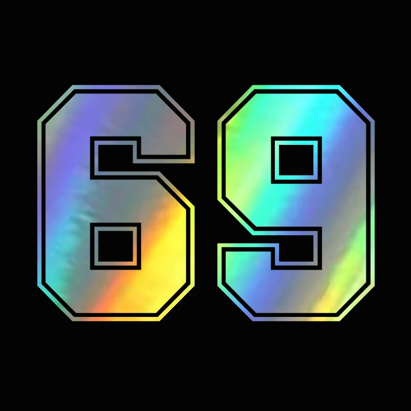 WaveHands 3D Number 69 Art Car Sticker Decal Window Decoration Decal ...