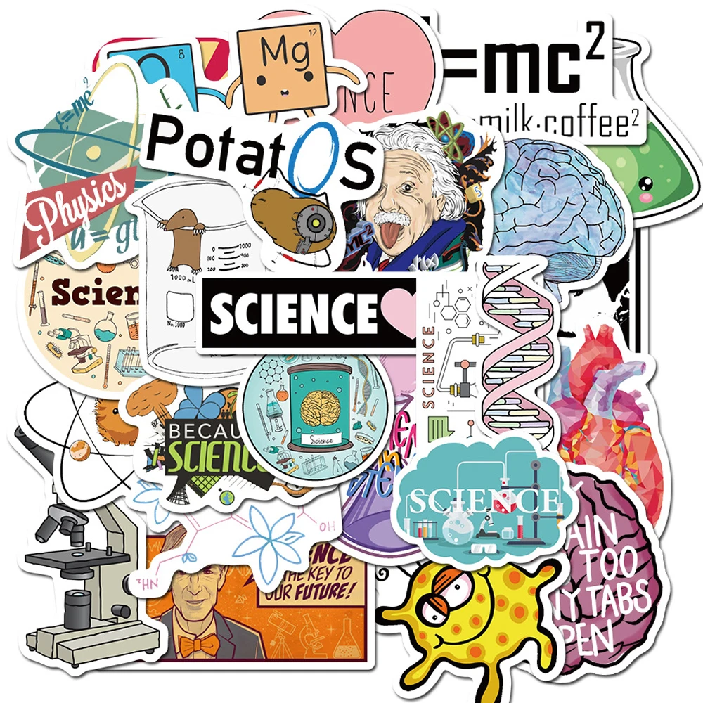 10-30-50PCS-Science-Lab-Stickers-Class-Back-to-School-Waterproof ...