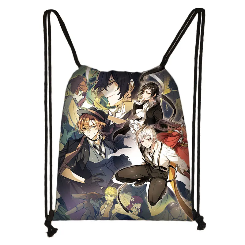Anime Bungou Stray Dogs drawstring bag boys girls fashion storage bags ...
