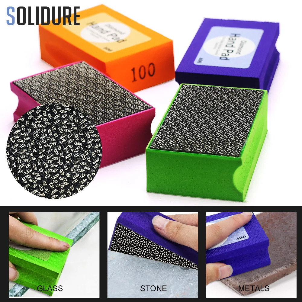 New Pattern Hand Diamond Polishing Pad 90 X 55 Mm Grinding Ceramic Tile ...