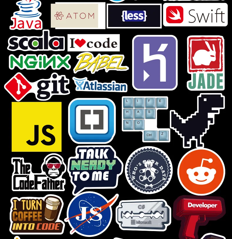 50 шт. языковая наклейка для программирования s интернет html ...