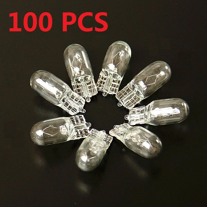 100Pcs-White-T10-W5W-501-194-Clear-Signal-Lamp-Glass-12V-5W-W2-1x9-5d ...