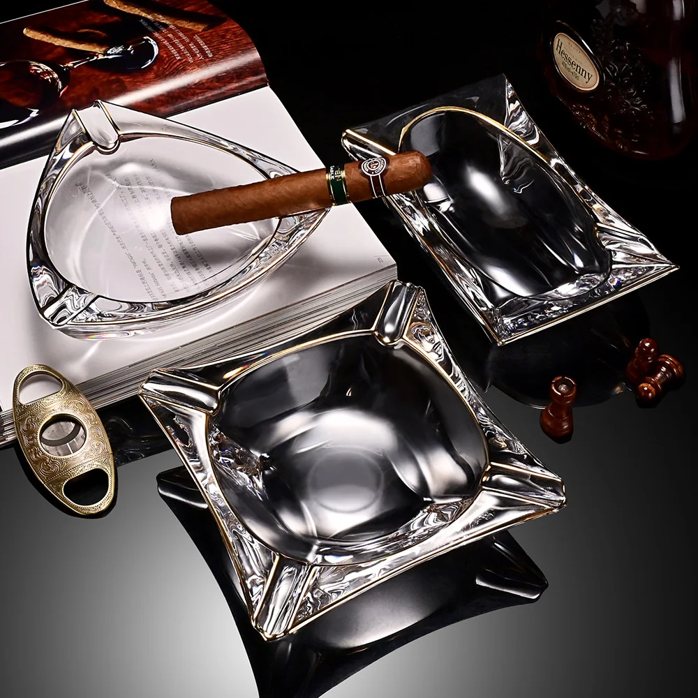3-Size-Glass-Cigar-Ashtray-Home-Indoor-Ashtray-Creative-Crystal-Ashtray ...