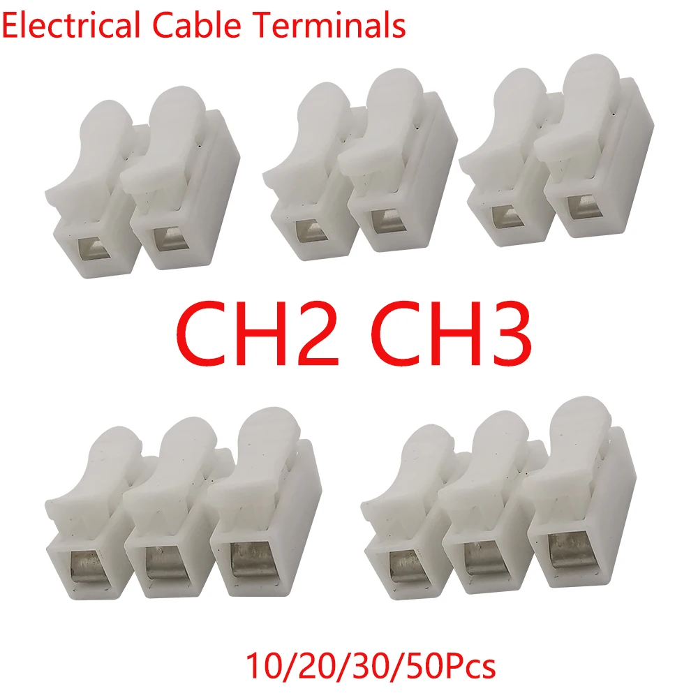 10/20/30/50Pcs CH2 CH3 2/3 Pin Spring Quick Lock Wire Connector Adapter ...