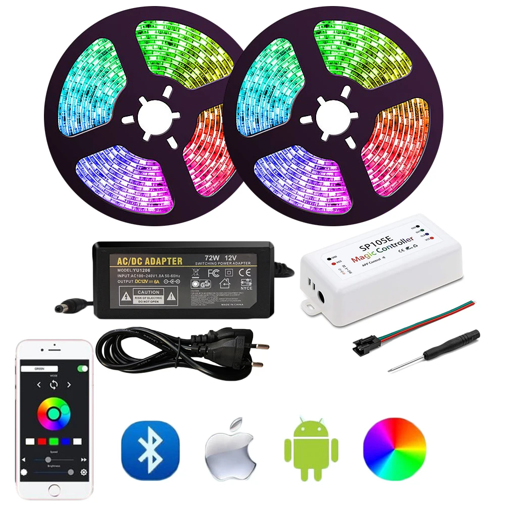 Dream Color LED Strip Lights with APP, WS2811 RGB Rope Lights Kit ...
