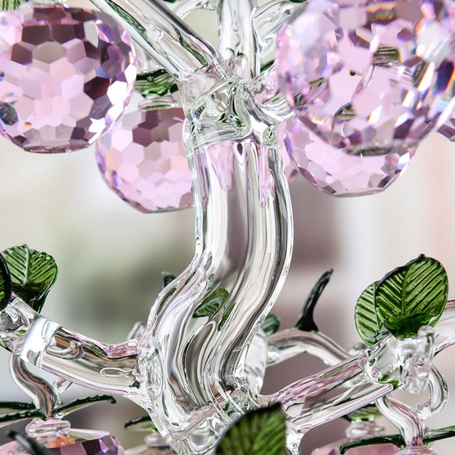 Beautiful Glass Crystal Apple Tree with 36 18 12 pcs Apples Fengshui ...