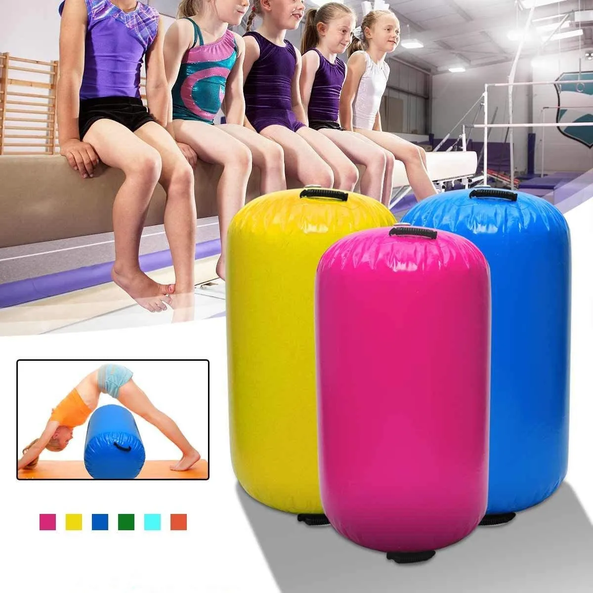 Free Shipping 120x90cm Fitness Inflatable Air Roller Home Large Yoga ...