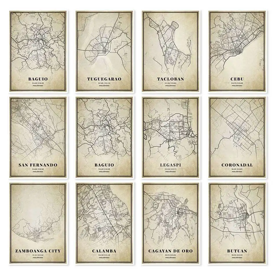 Philippines-Manila-Iloilo-Calamba-Cebu-Baguio-Tacloban-Legaspi-Vintage ...