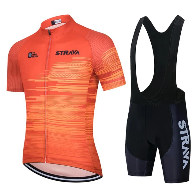 Cycling Set 2021 STRAVA Bike uniform Summer Cycling Jersey Set Road ...