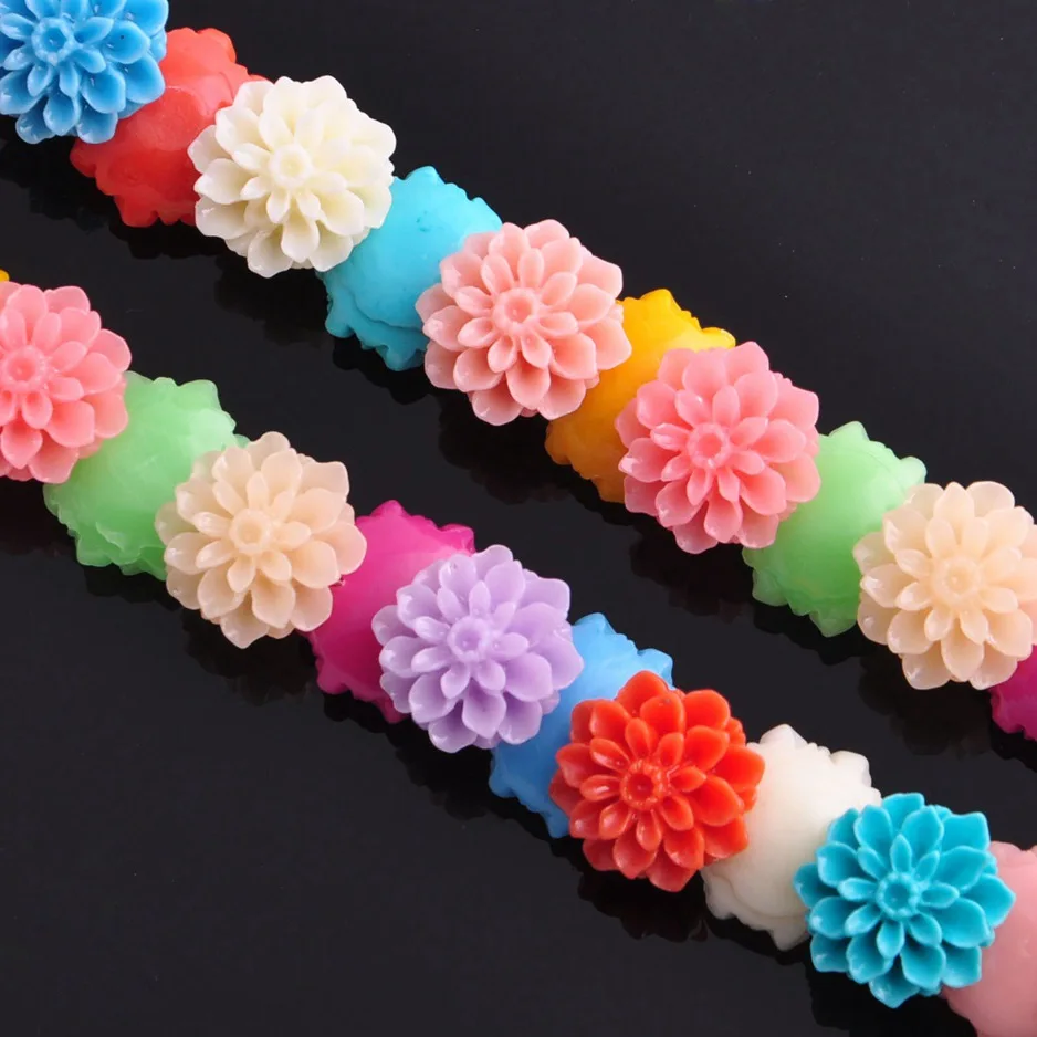 10pcs-Round-Flower-Shape-15mm-Artificial-Coral-Loose-Spacer-Beads ...